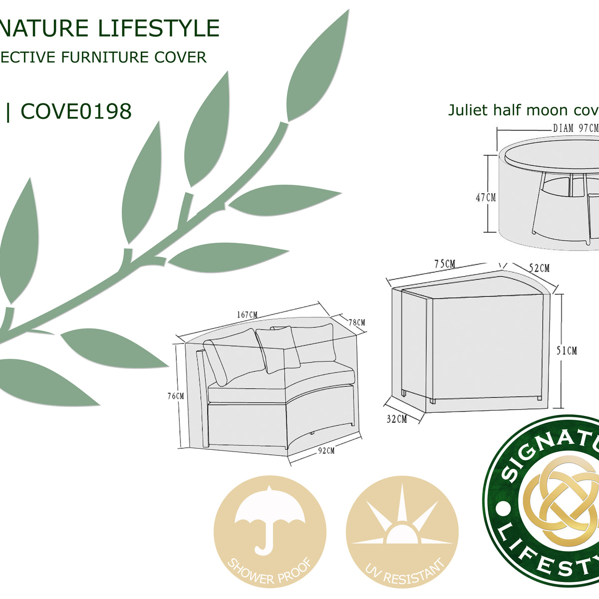 Signature Weave Juliet Half Moon Sofa Set Protective Cover – Outdoor ...