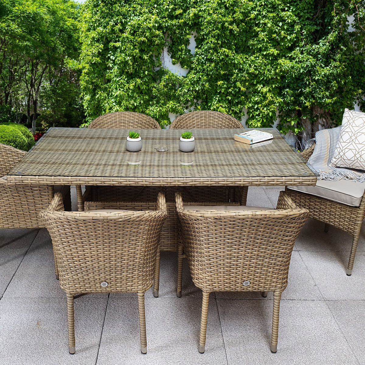 Signature Weave Darcey Six-Seat Rectangular Dining Table Set with 6 St ...